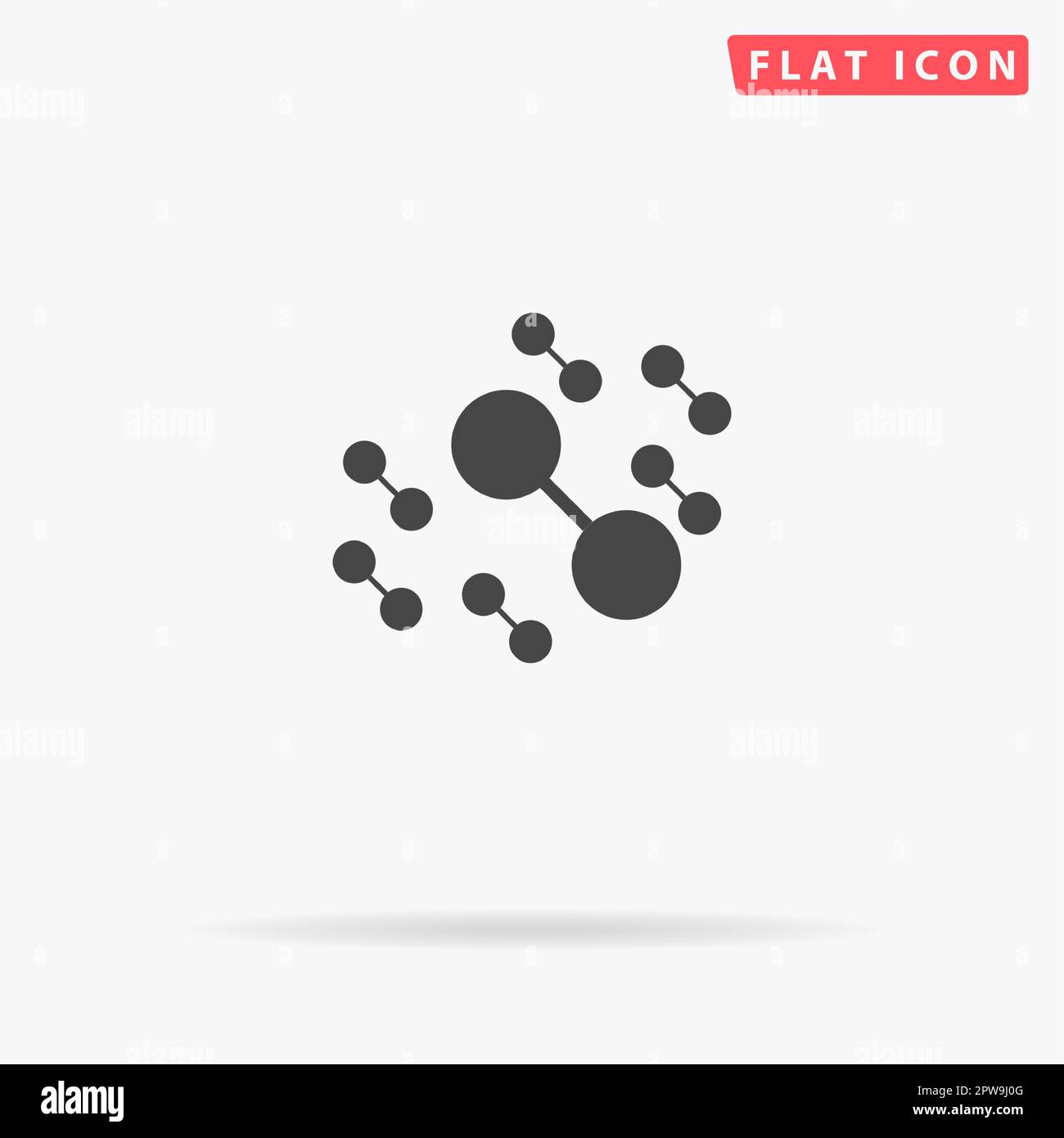 Molecule atom. Simple flat black symbol with shadow on white background ...