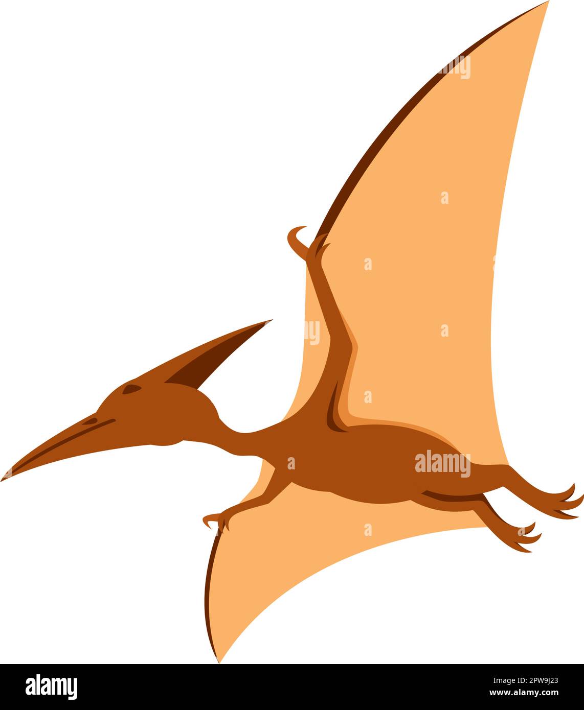 Detailed Flying Pterodactyl the Jurassic Animal Illustration Stock ...