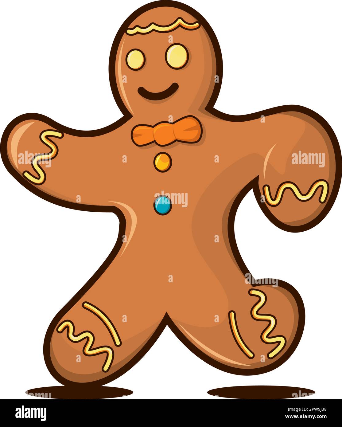 Gingerbread Man with Having Fun Gesture Illustration Stock Vector Image ...