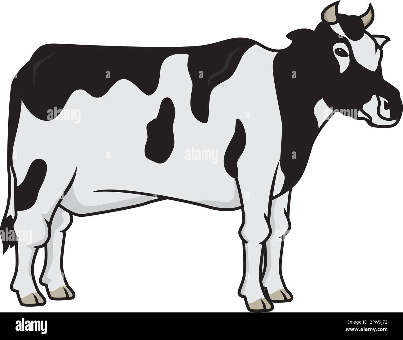 Detailed Cow with Standing Gesture Illustration Stock Vector Image ...