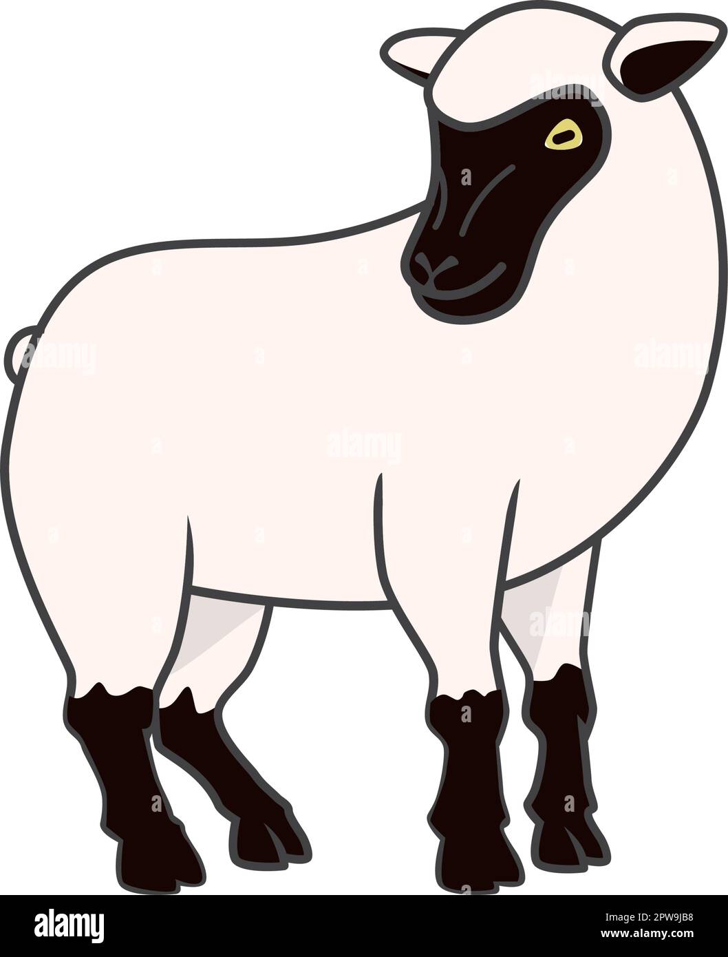 Sheep with Standing Gesture Illustration Stock Vector Image & Art - Alamy