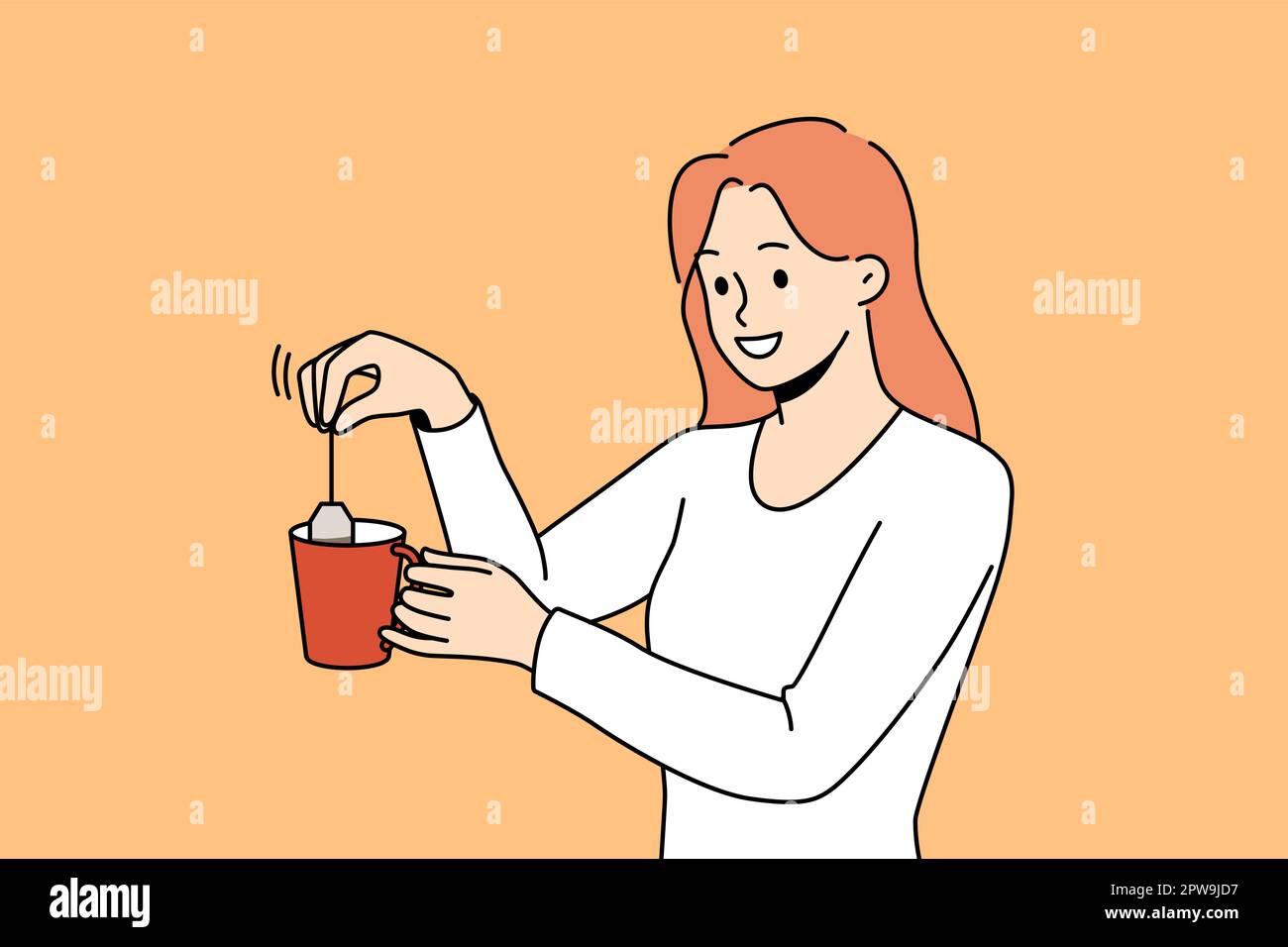 Tea bag woman Stock Vector Images - Alamy