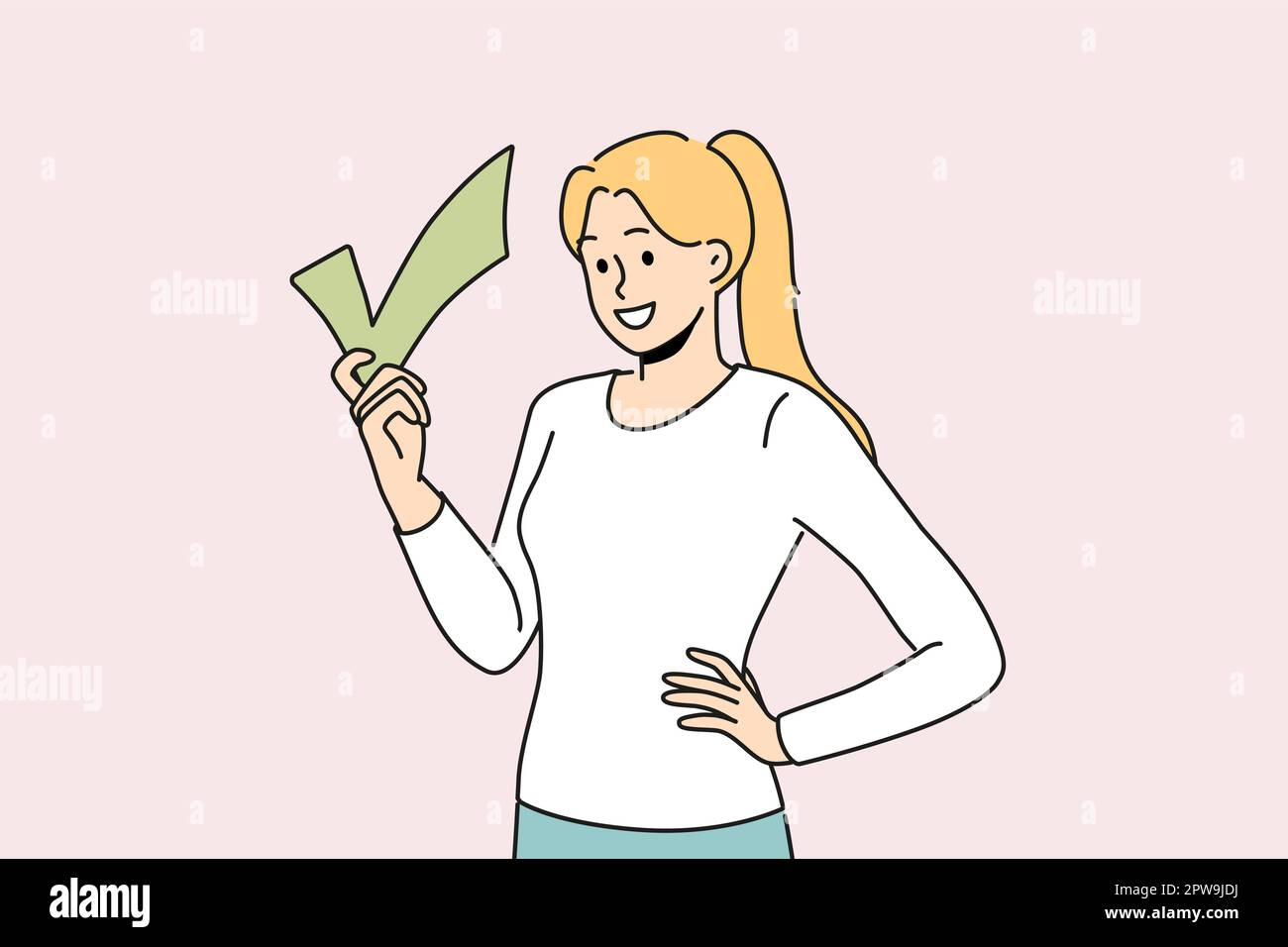 Smiling positive woman customer Stock Vector Images - Alamy