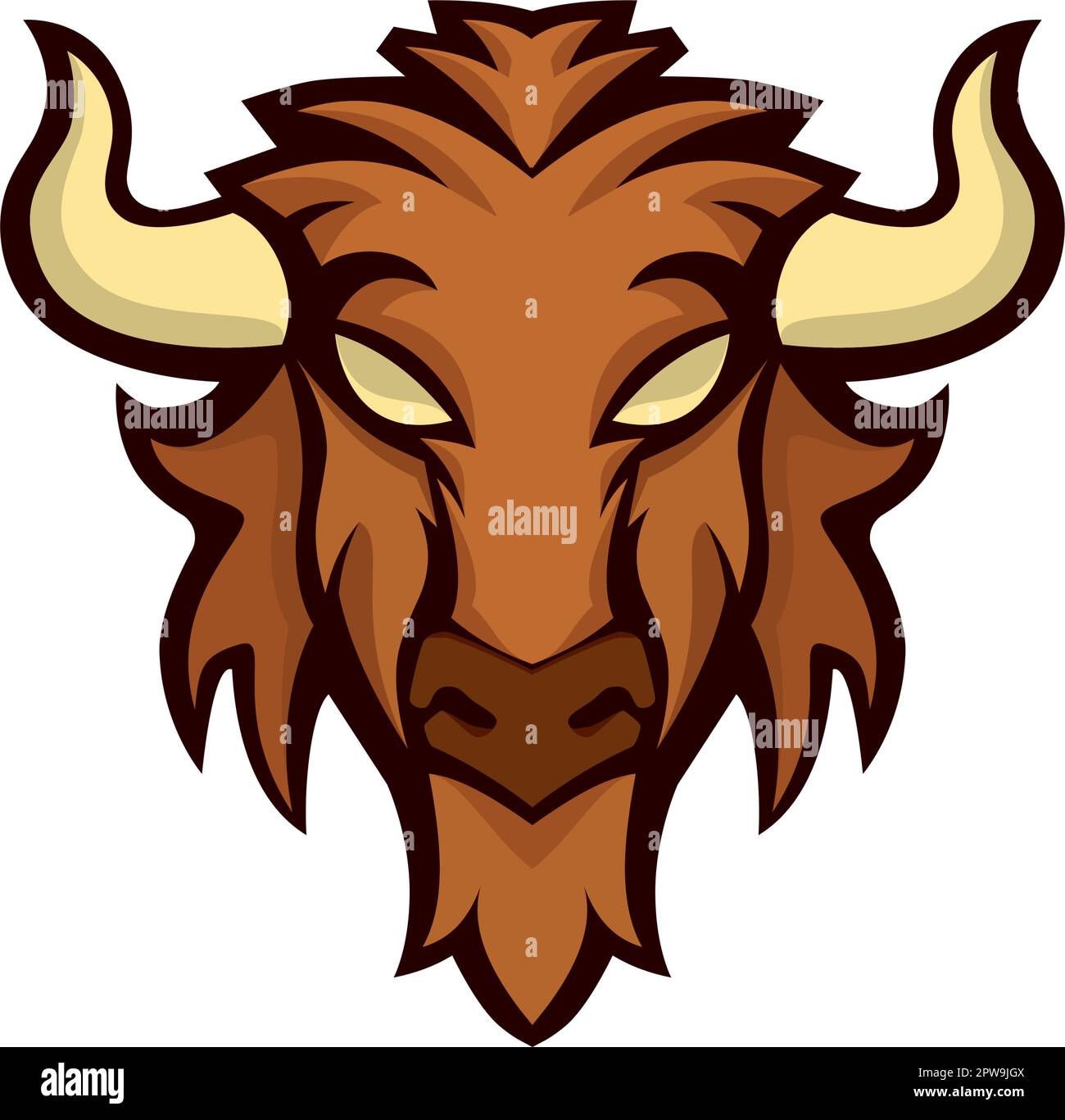 Detailed Bison Head Mascot and Emblem Illustration Stock Vector Image ...