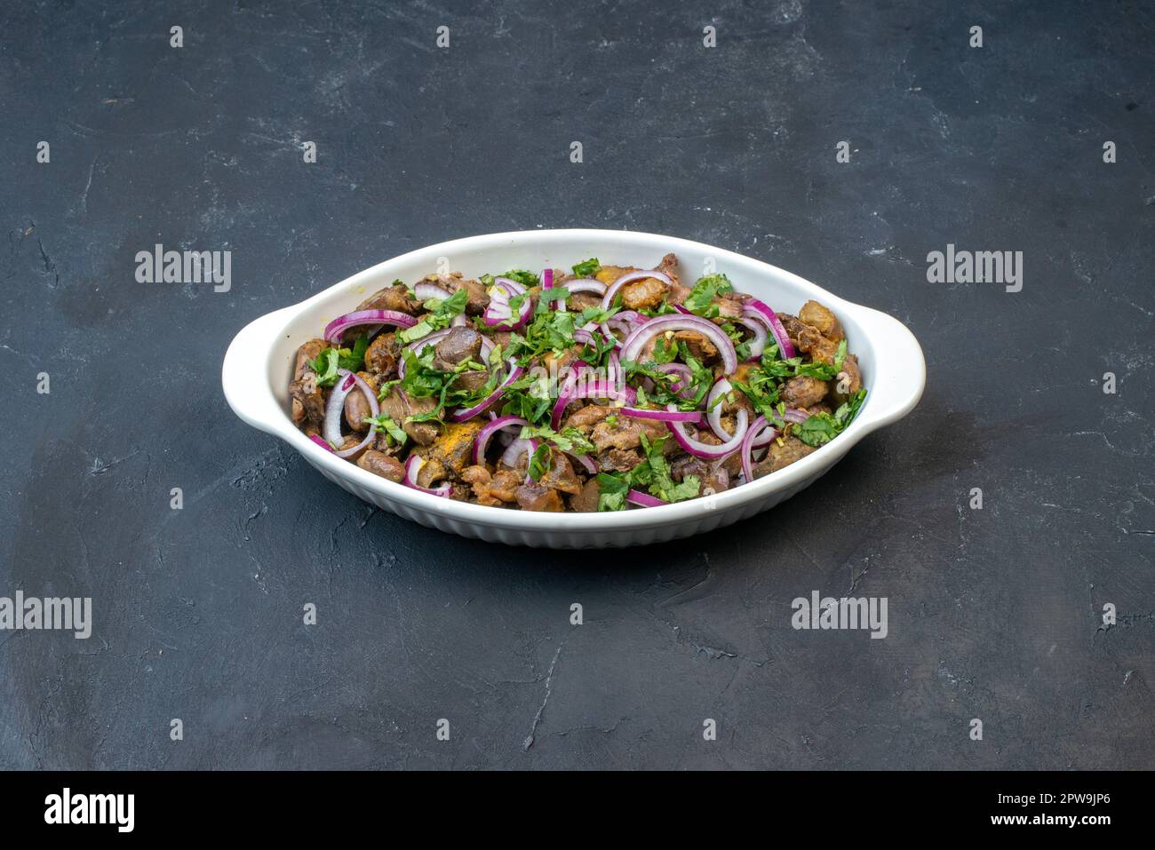 bottom view tasty kebab bowl on black background free space Stock Photo ...