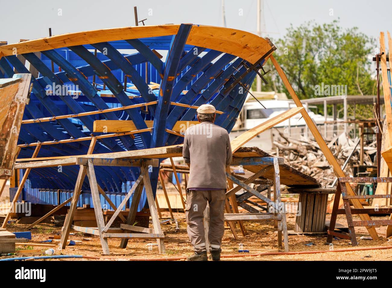 Rib of a wooden boat Stock Photo - Alamy