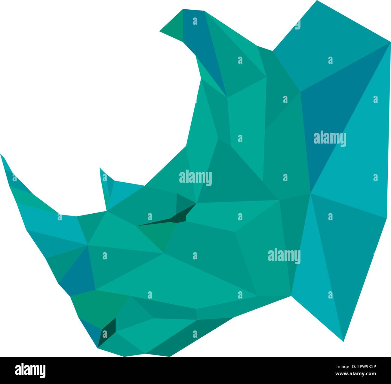 Side View Rhinoceros Head Polygonal Illustration Stock Vector Image ...