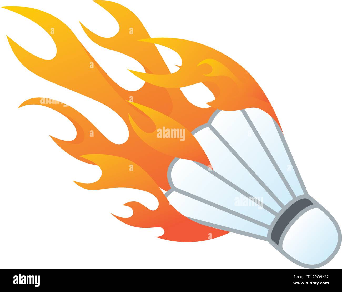 Modern Flaming Hot Shuttlecock Illustration Stock Vector Image & Art ...