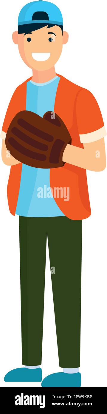 a Boy Playing Baseball wearing Baseball Glove and Holding Baseball Ball ...