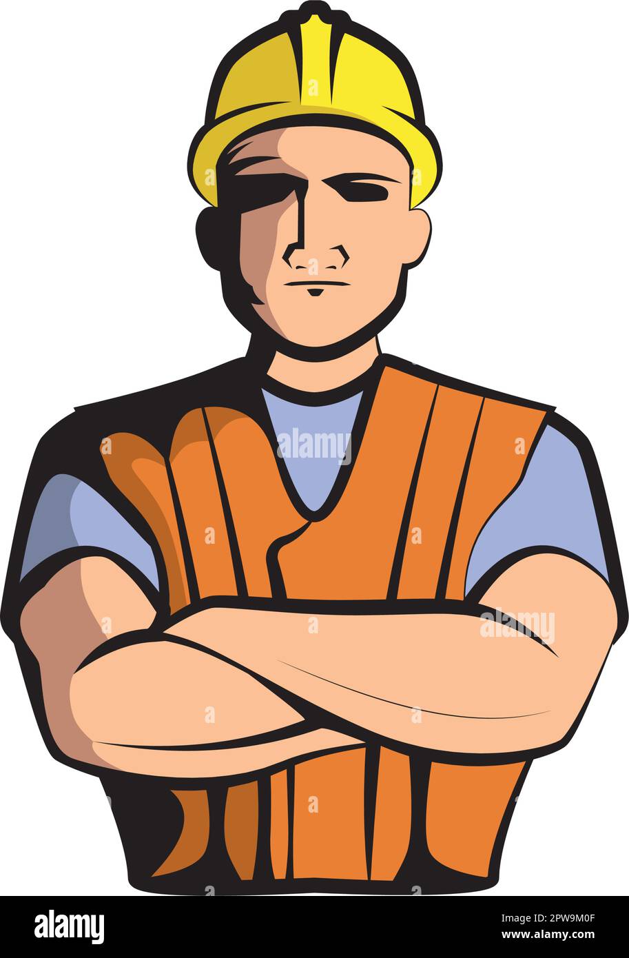 Construction Worker Character Illustration Stock Vector Image & Art - Alamy