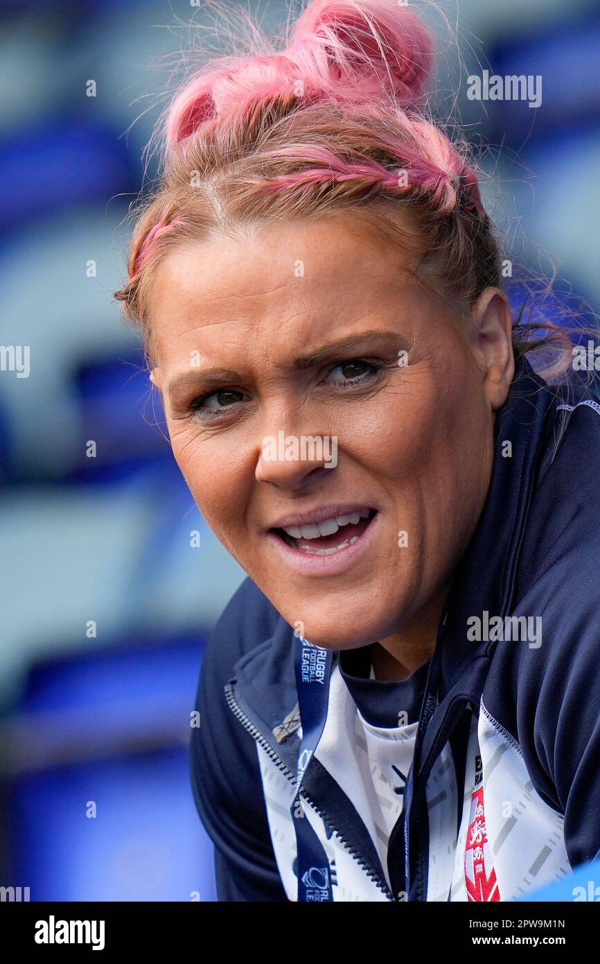 Amy Hardcastle #4 of England arrives at the stadium before the Mid ...