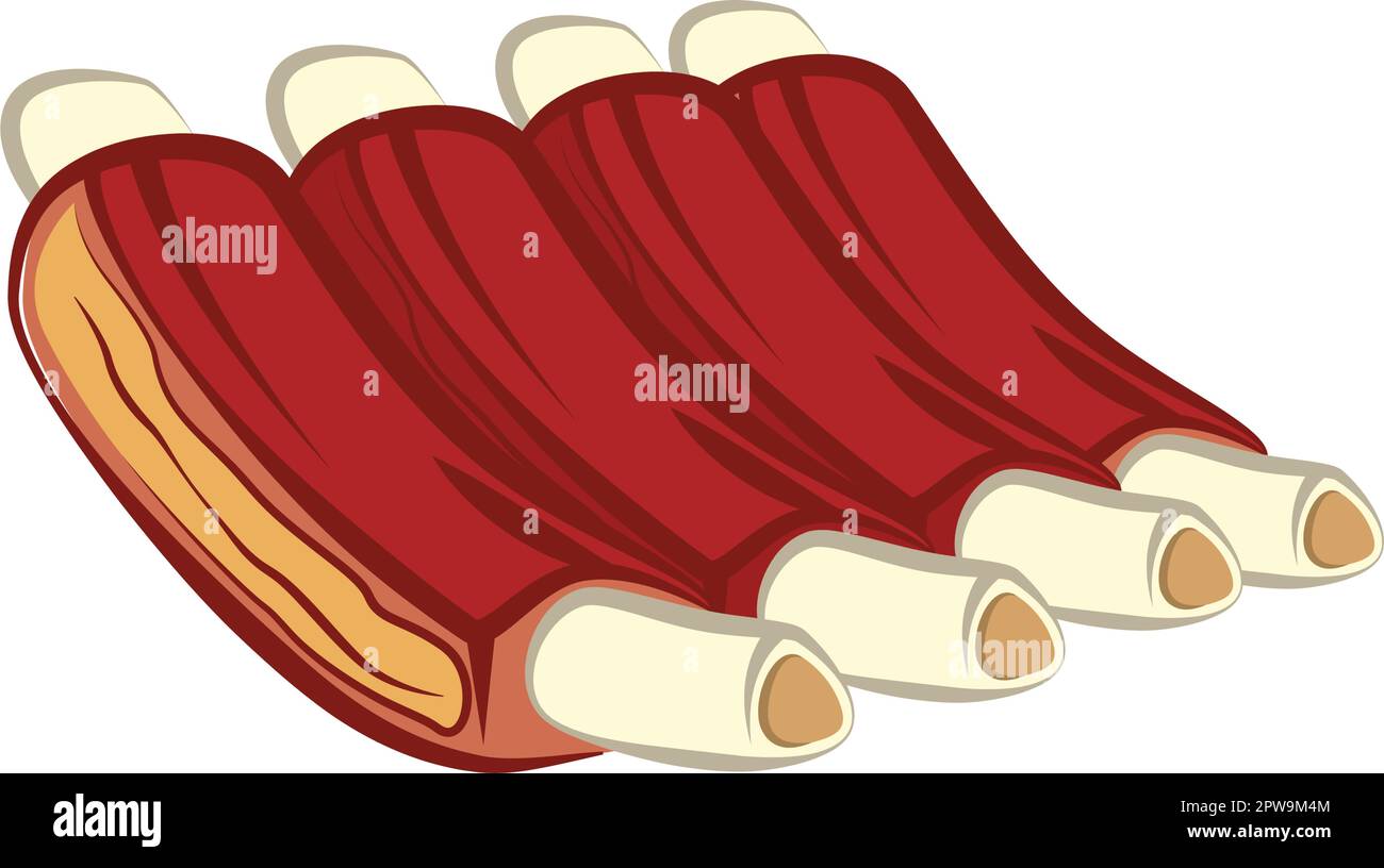 Detailed Delicious Grilled Ribs Illustration Stock Vector Image & Art ...