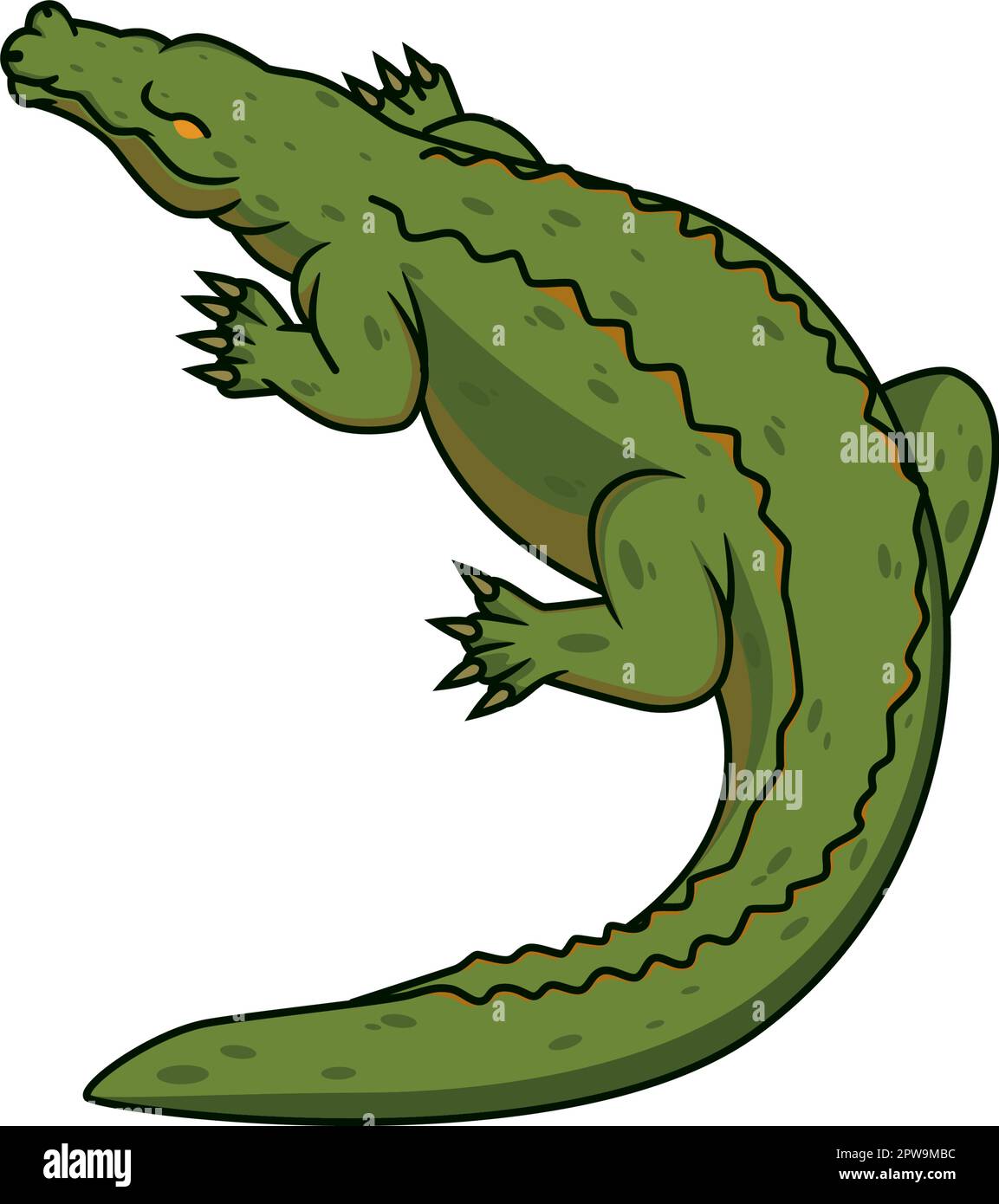 Detailed Crawling Crocodile the Reptile Animal Illustration Stock ...