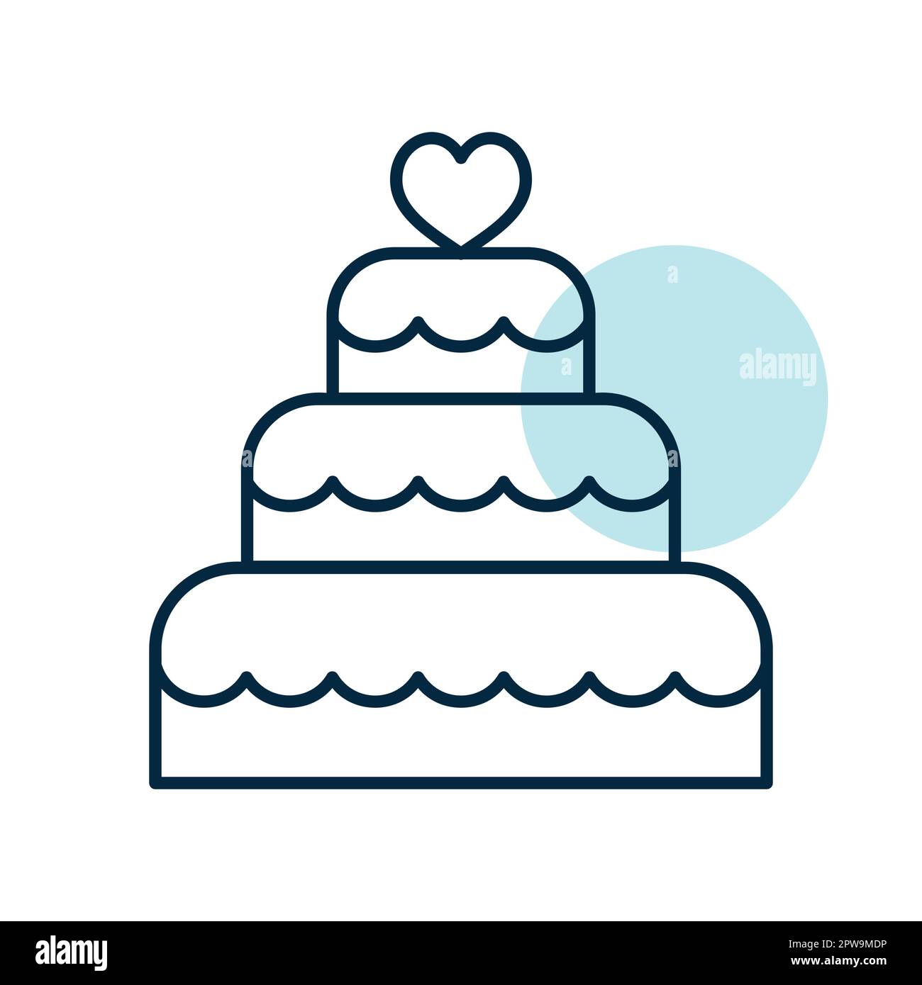Stacked wedding cake dessert with heart topper Stock Vector Image & Art ...