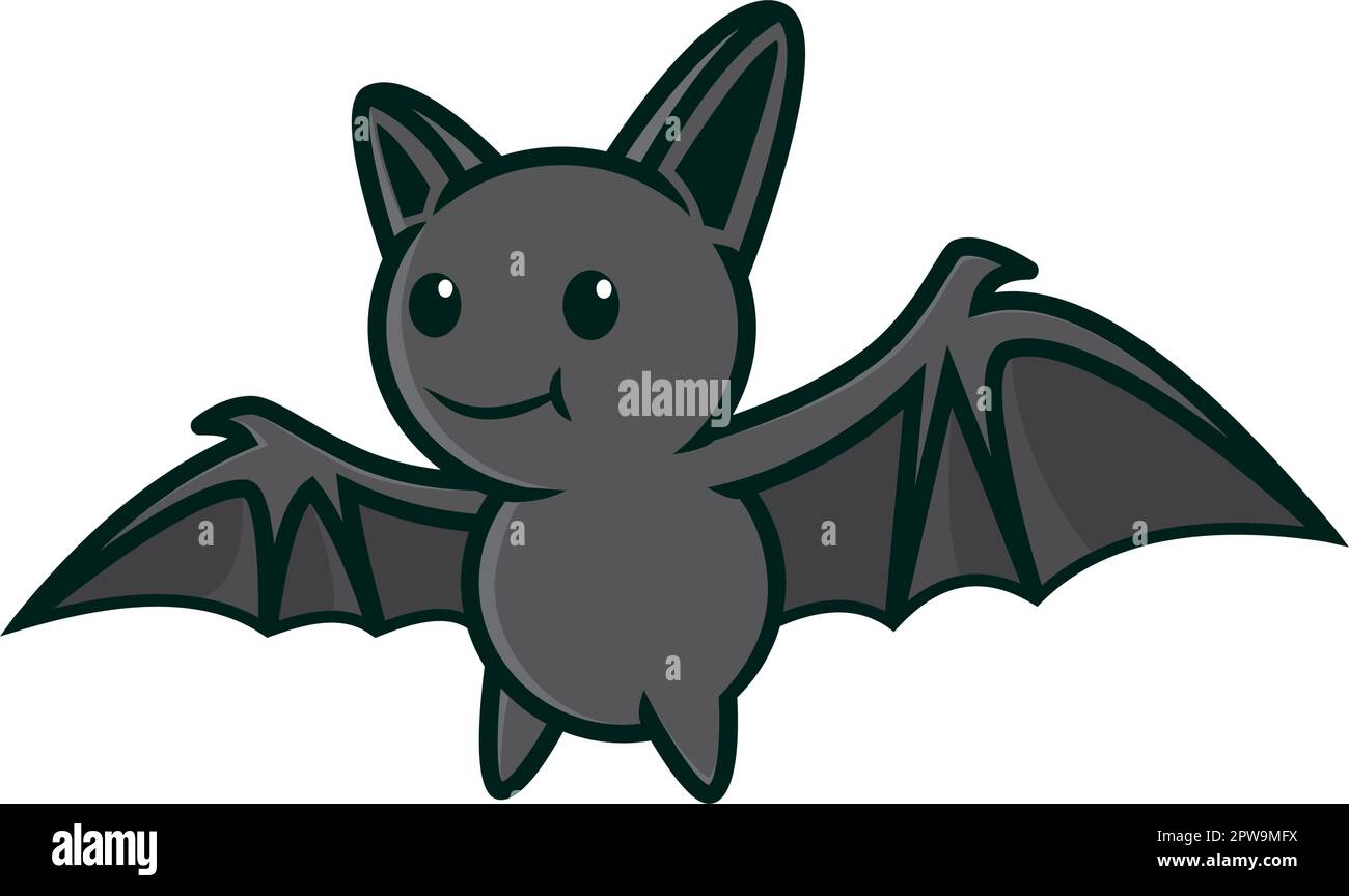 Cute and Sweet Flying Bat Illustration Stock Vector Image & Art - Alamy