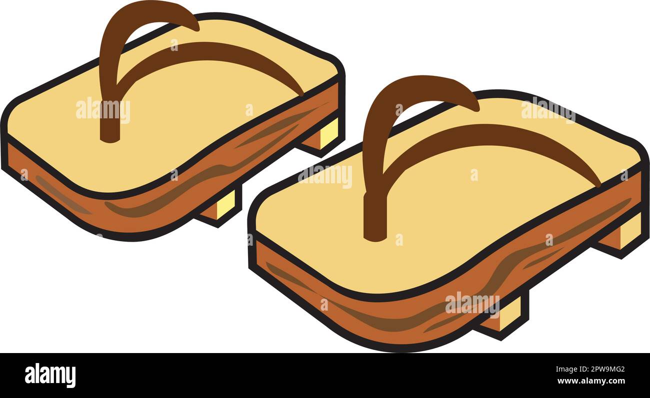 Japanese Clogs Made from Wood Illustration Stock Vector Image & Art - Alamy