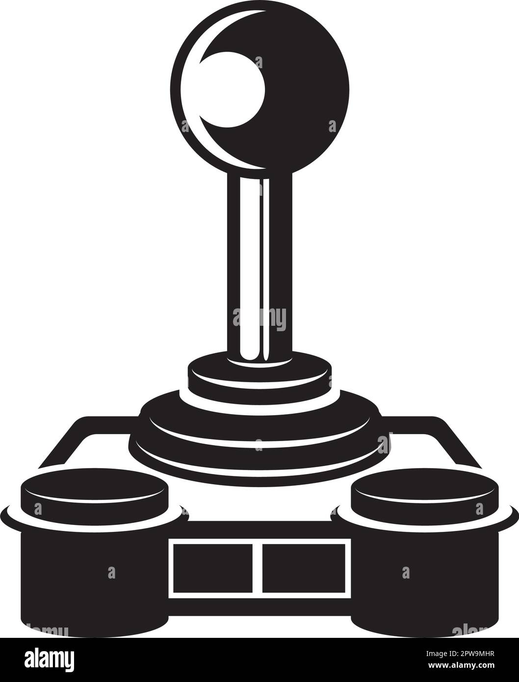 Retro Game Joystick Illustration with Silhouette Style Stock Vector ...
