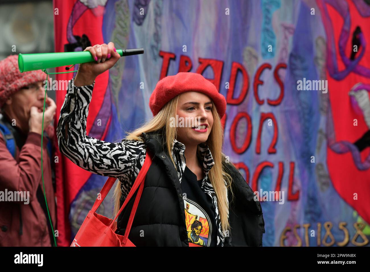 Glasgow Scotland, UK 29 April 2023. May Day March and Rally takes place ...