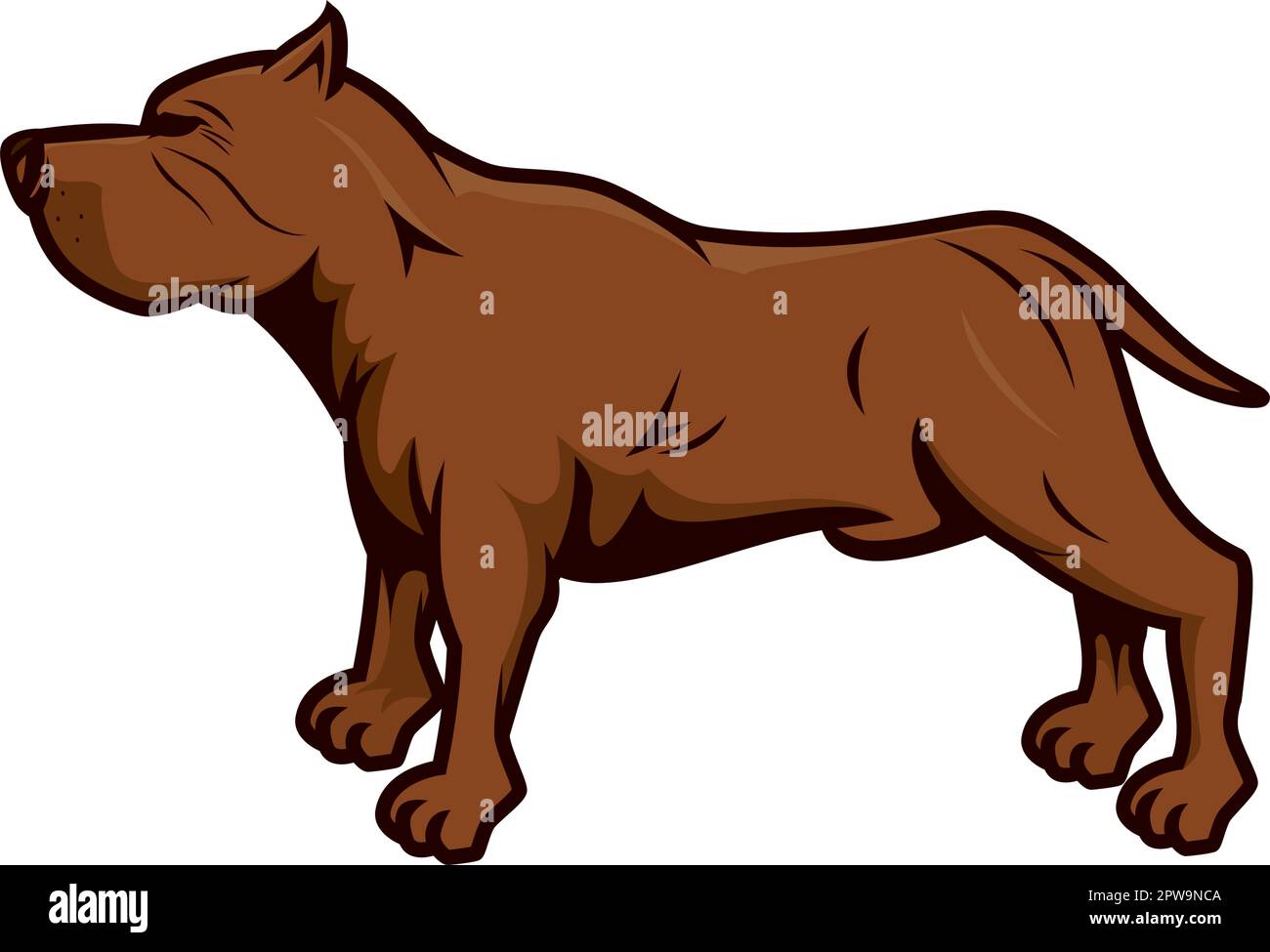 Pitbull Dog with Standing Gesture Illustration Stock Vector Image & Art ...