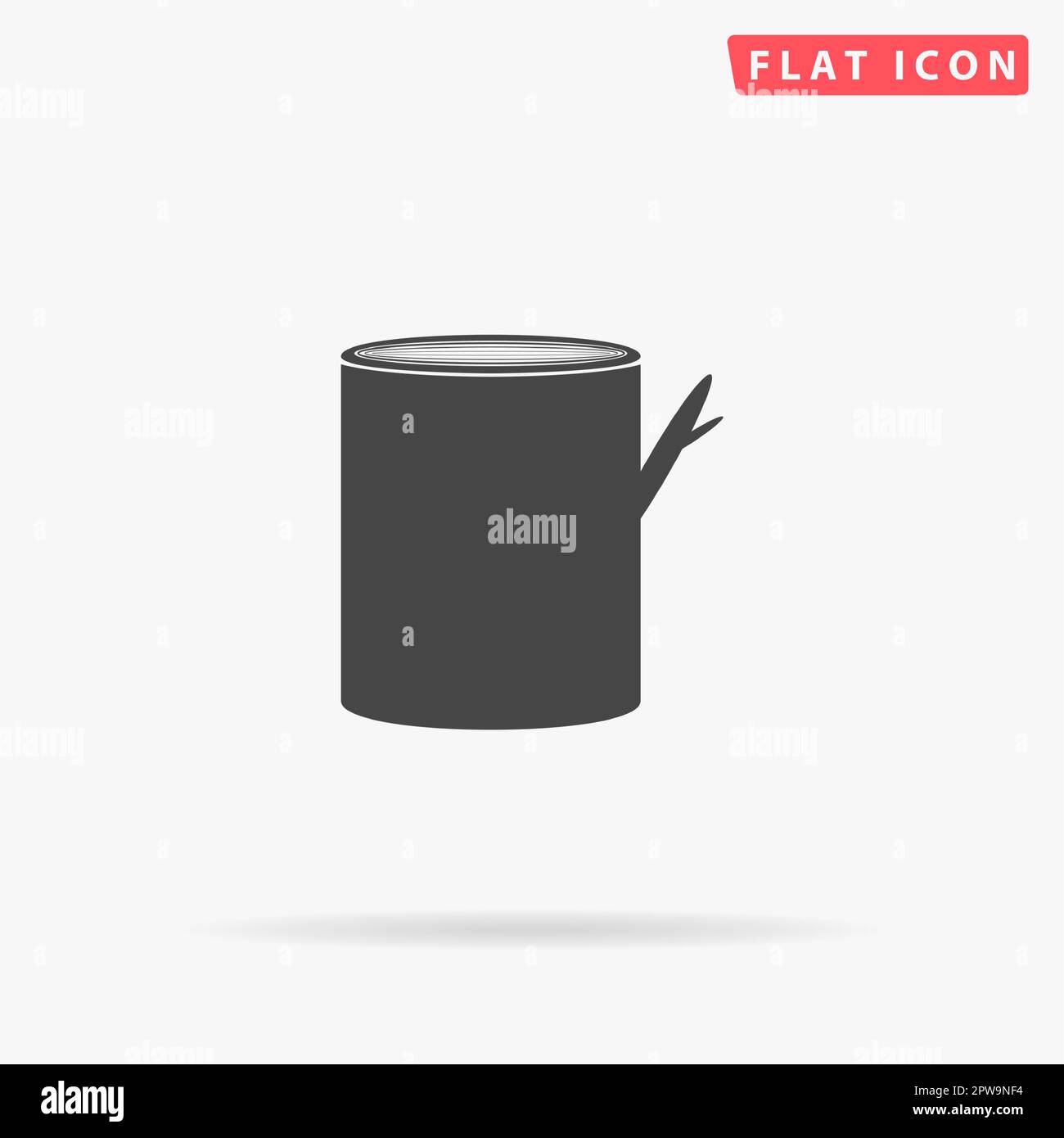 Tree stump. Simple flat black symbol with shadow on white background ...