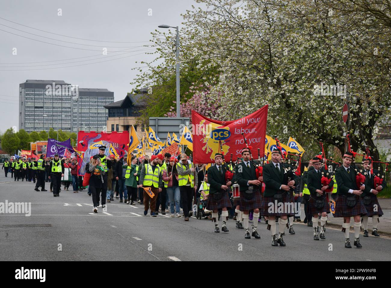 Glasgow Scotland, UK 29 April 2023. May Day March and Rally takes place ...