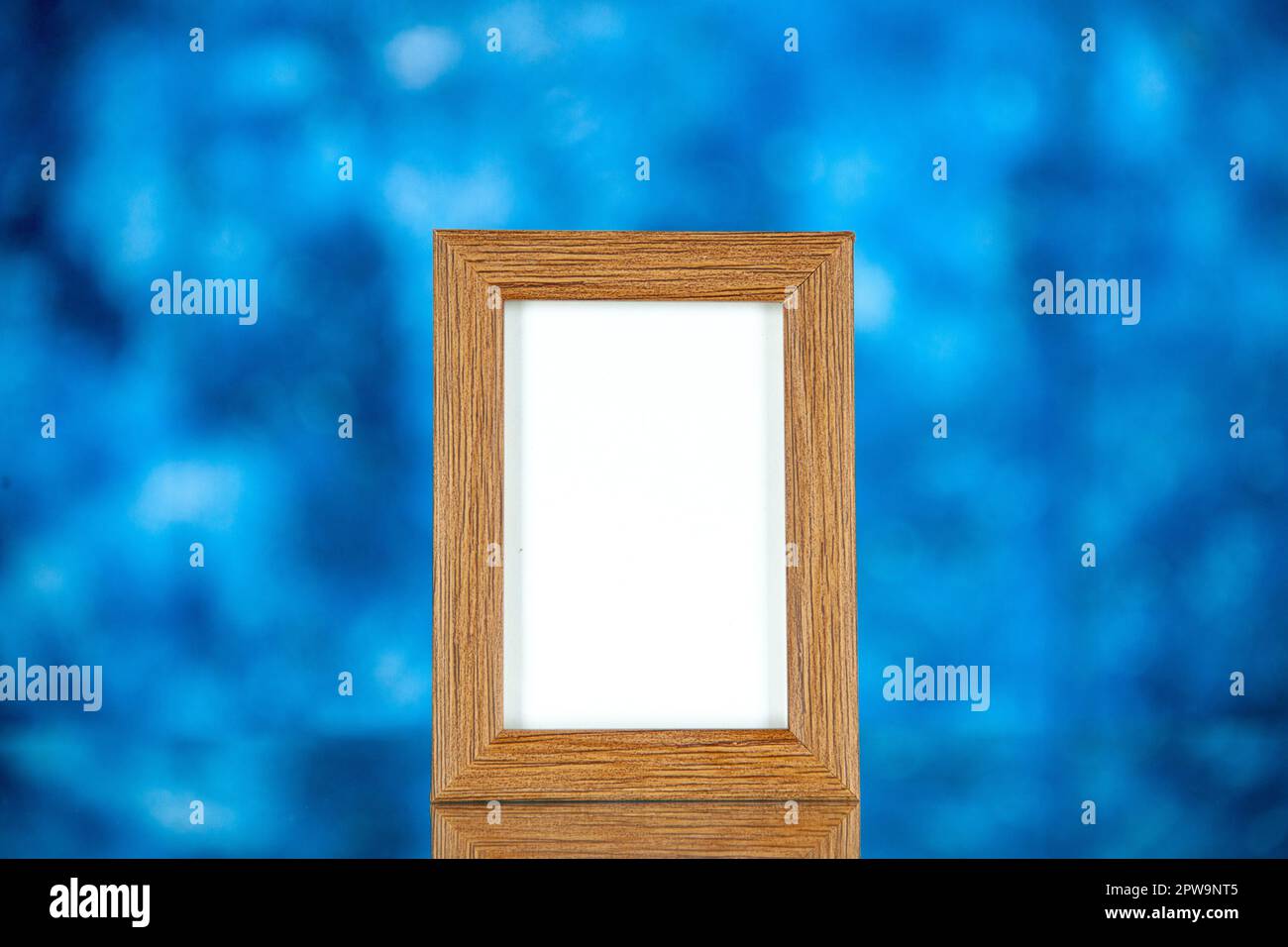 front view picture frame on a blue background gift photo color present ...
