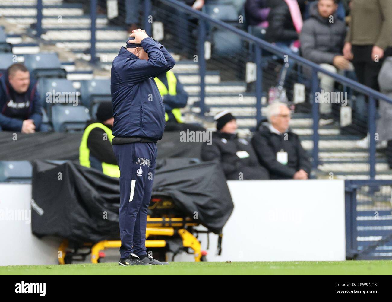 Falkirk manager John McGlynn reacts on the touchline the Scottish Cup ...