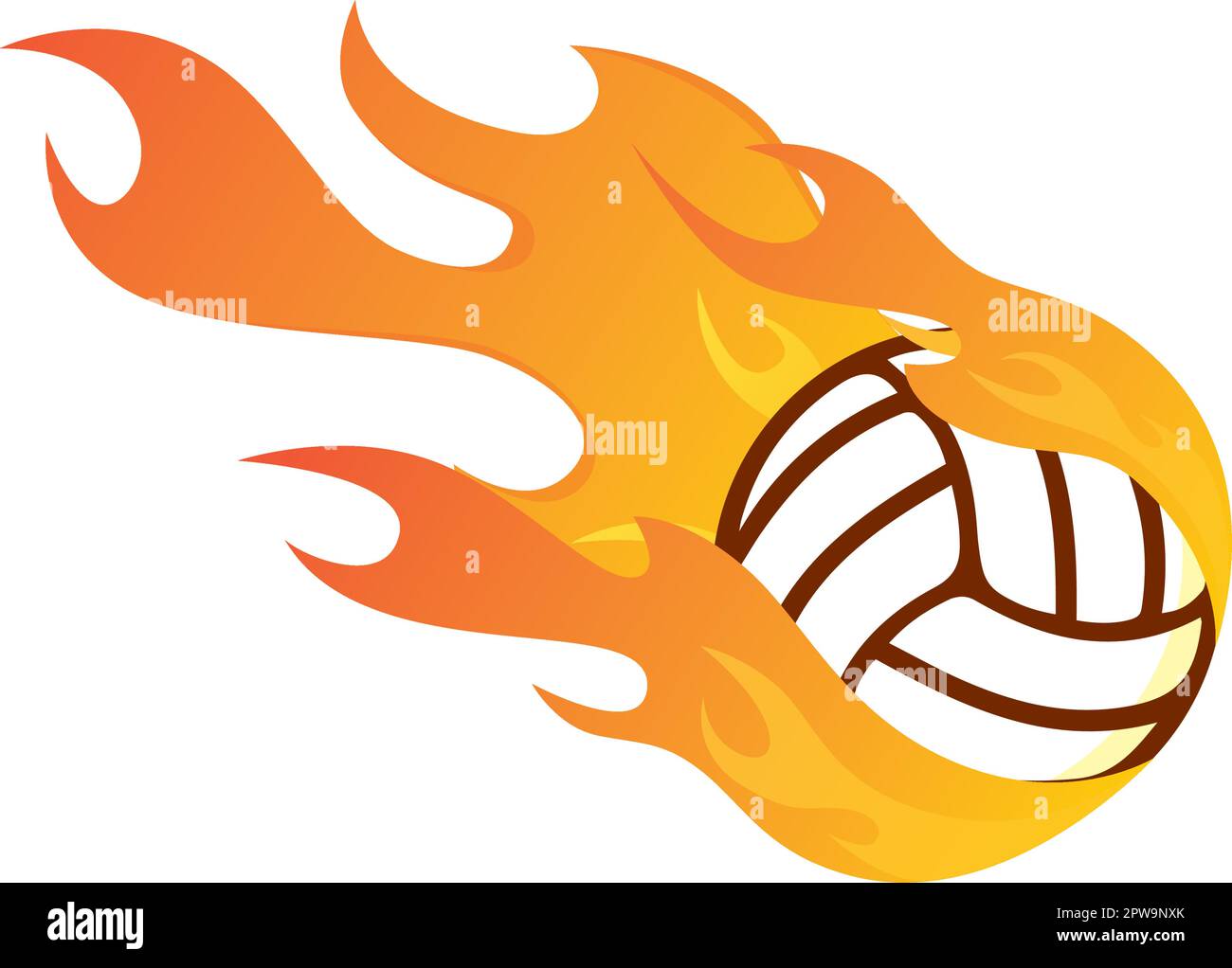Volleyball On Fire Clipart