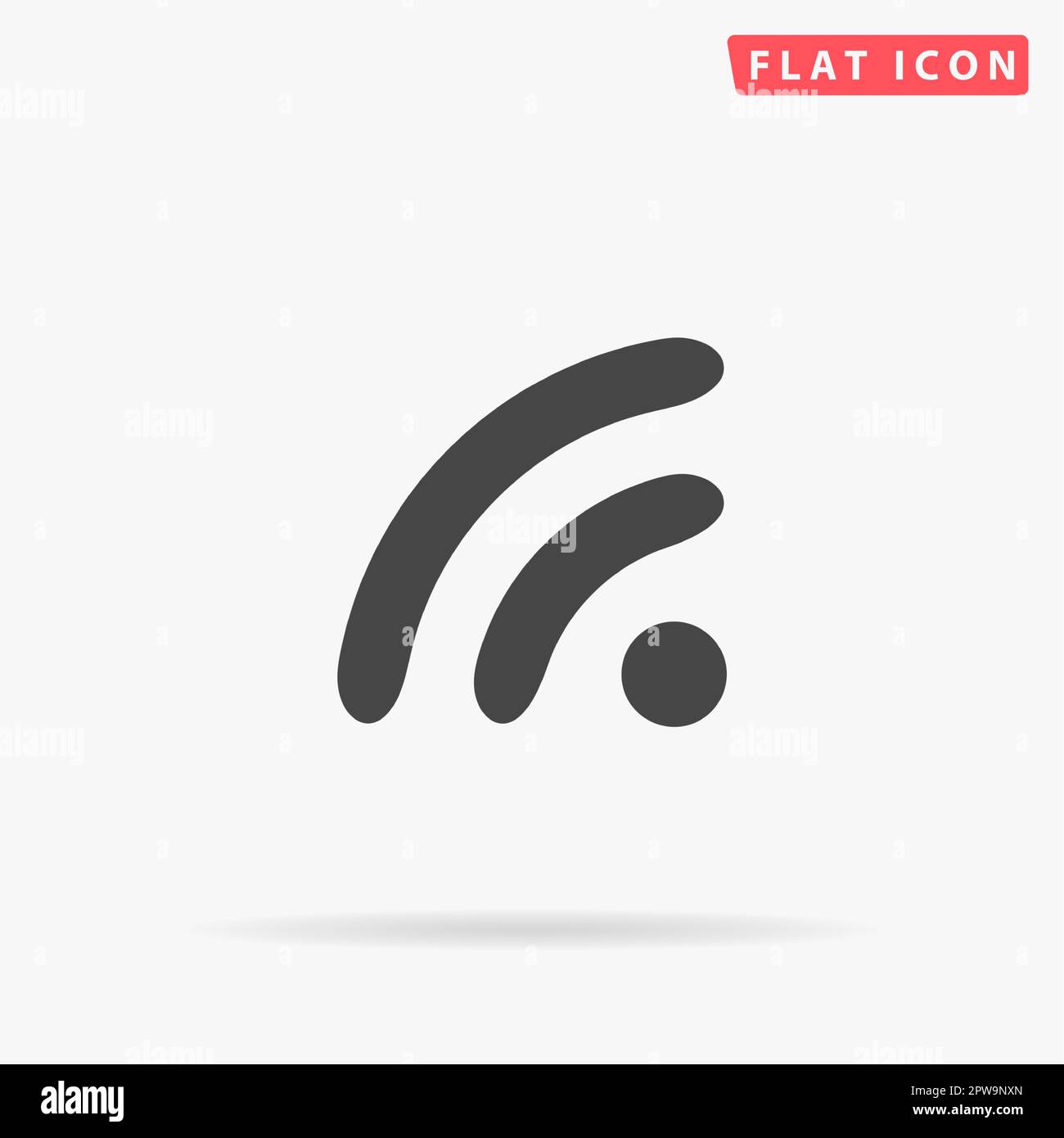 WiFi zone. Simple flat black symbol with shadow on white background ...