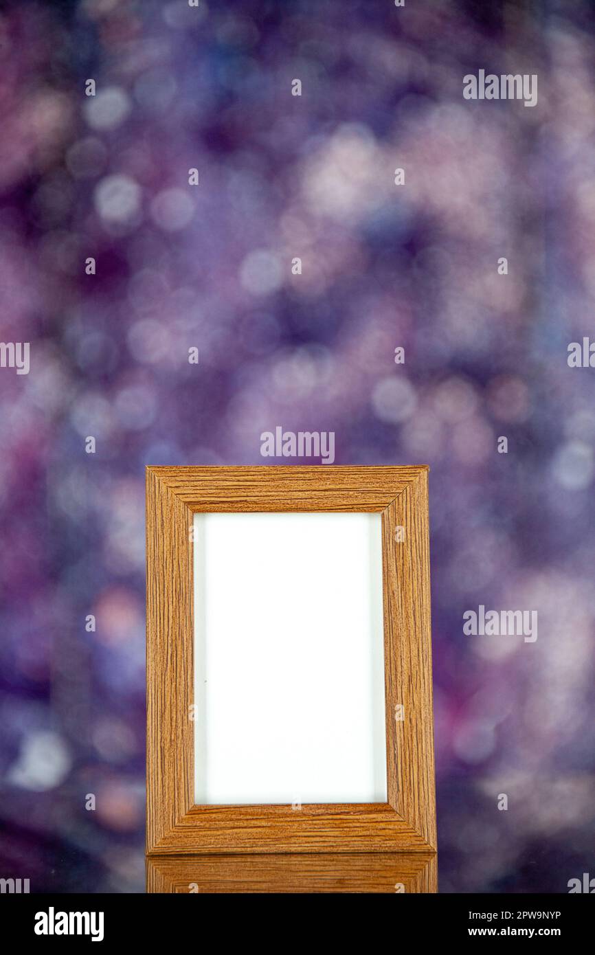 front view picture frame on bright background gift photo family picture ...