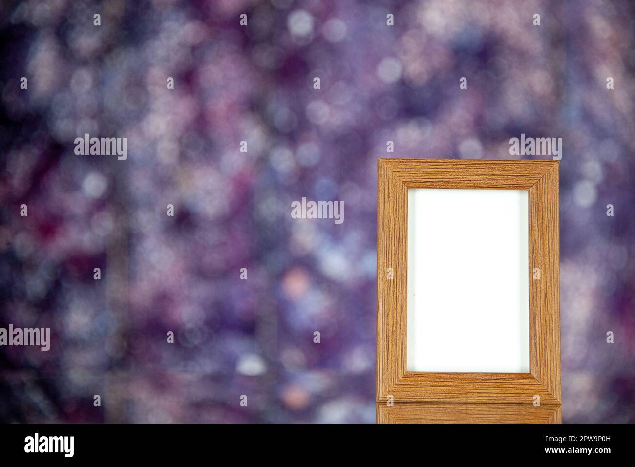 front view picture frame on bright background present gift photo family ...
