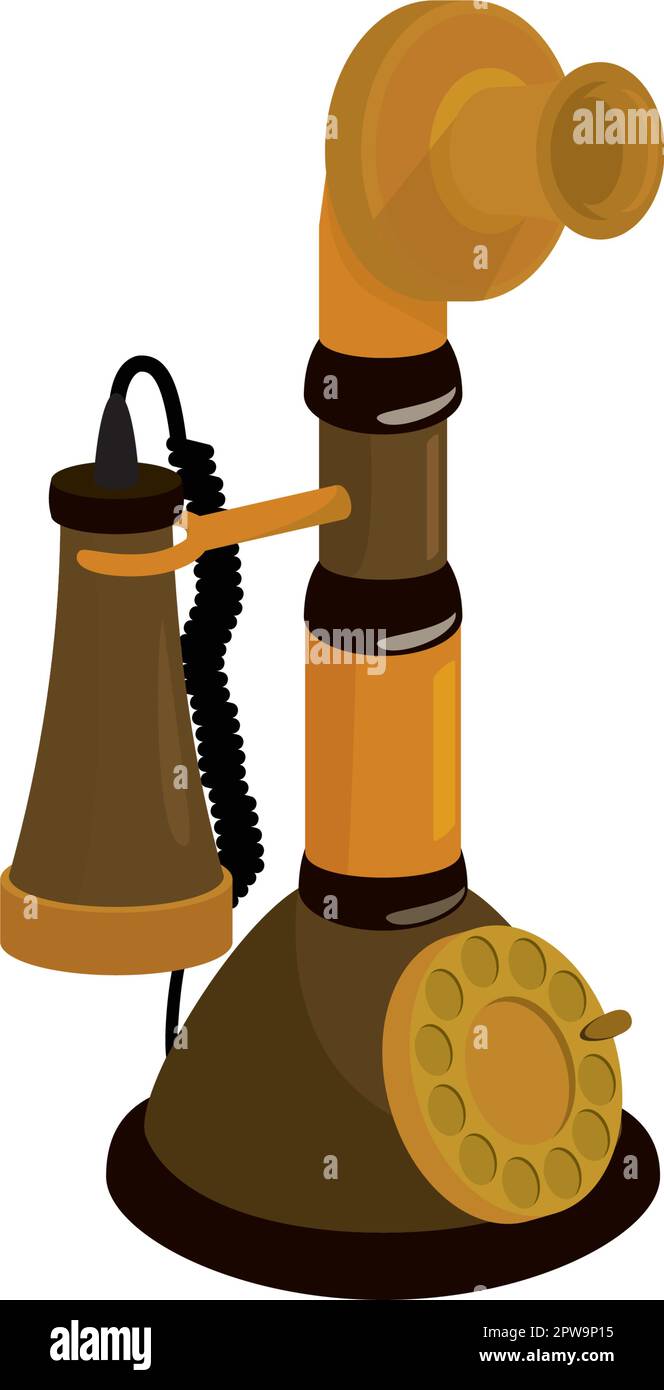 Detailed Antique Candlestick Telephone at 1890's Illustration Stock ...