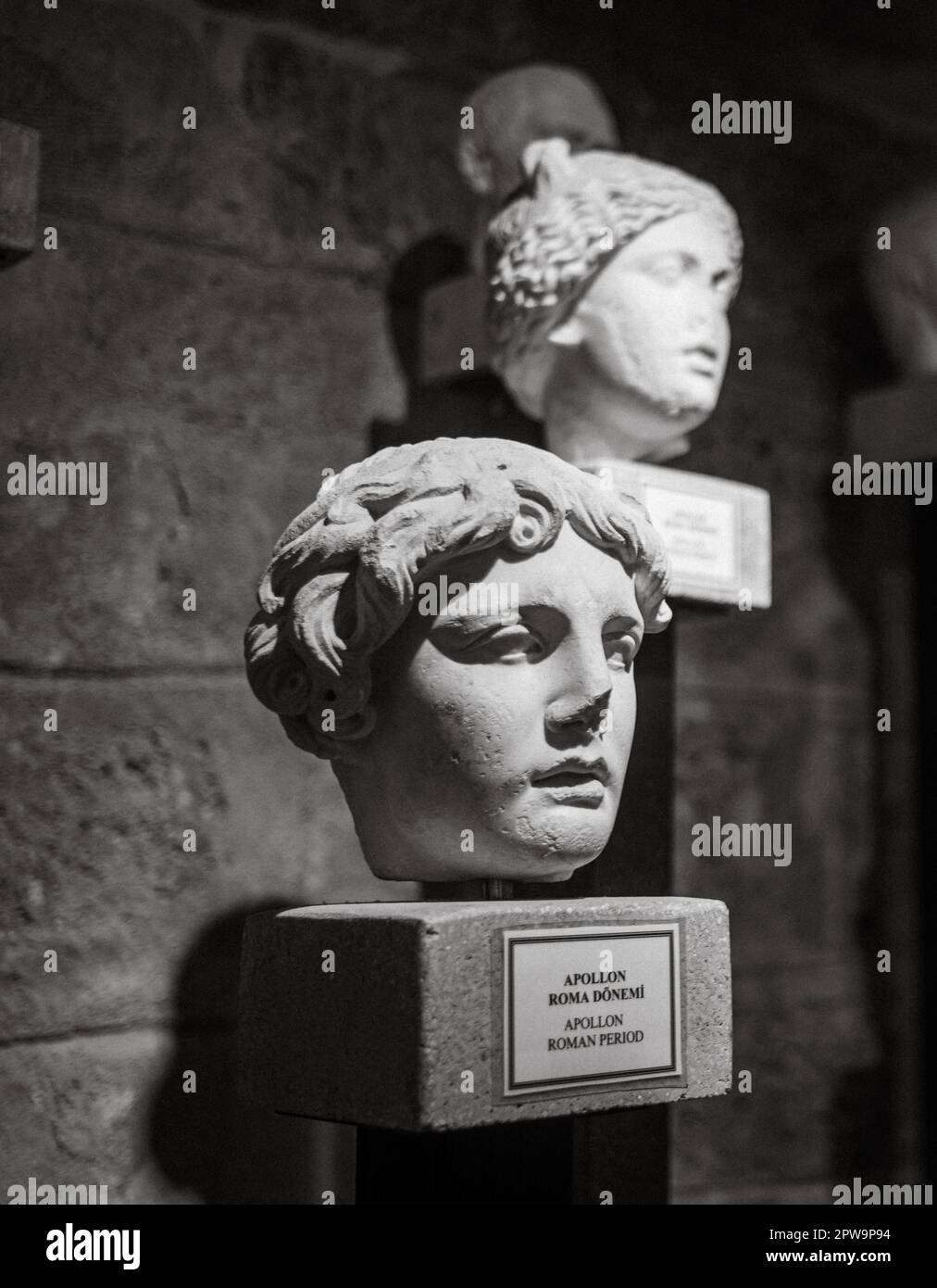 A carved stone marble Roman head dating from 2nd - 4th century AD ...