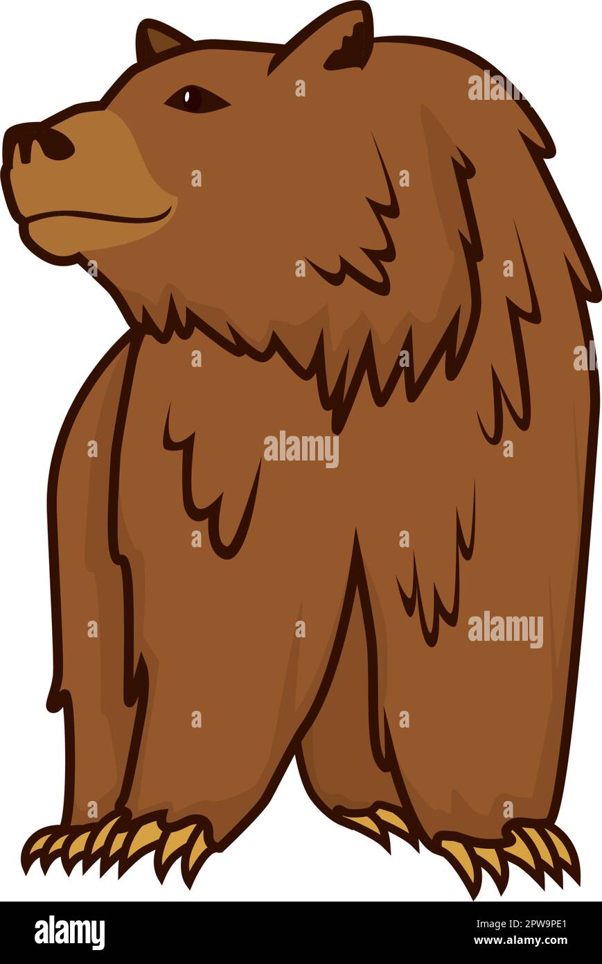 Detailed Standing Grizzly Bear Illustration Stock Vector Image & Art - Alamy