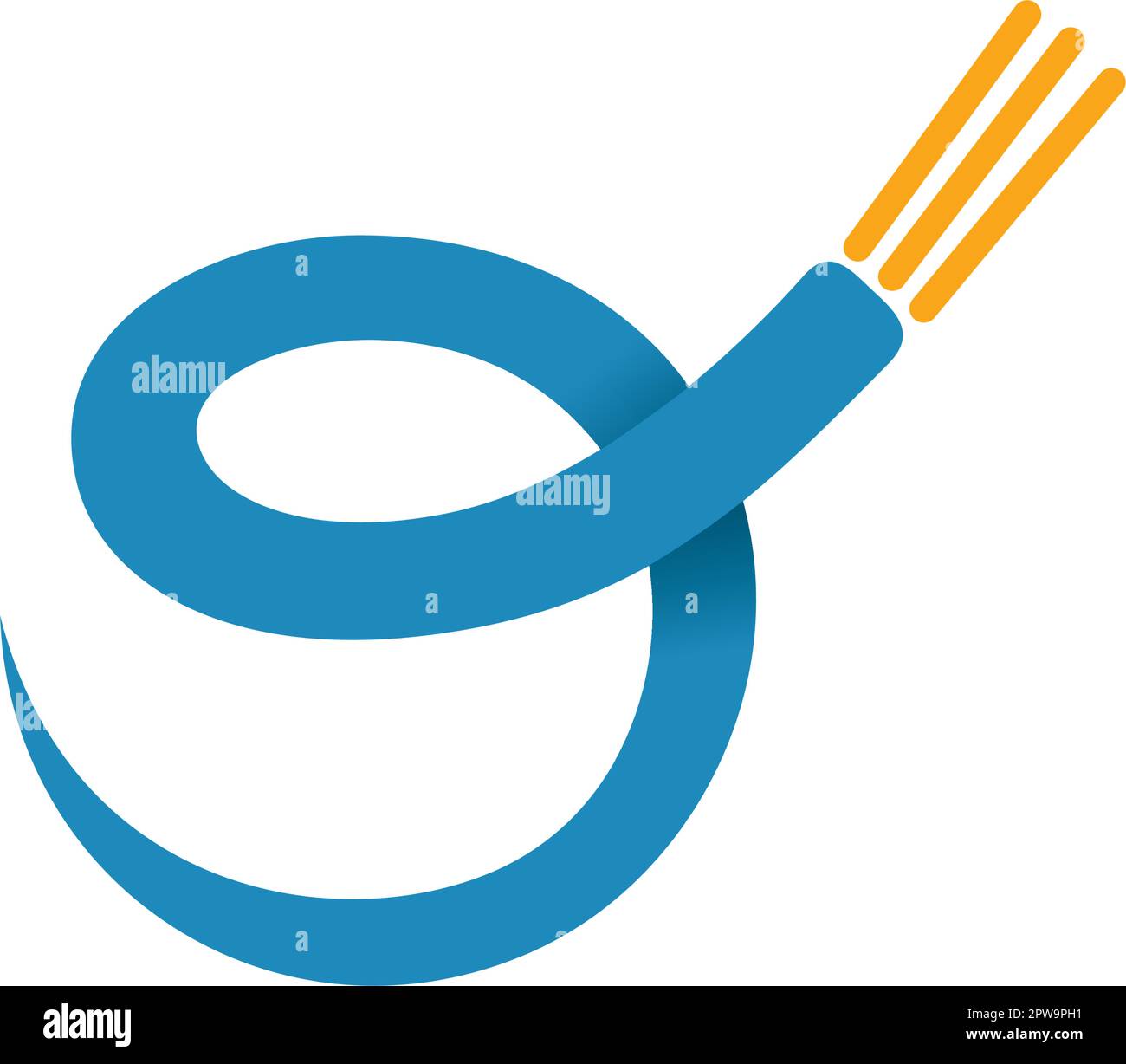 Simple Fiber Optic and Optical Fiber Symbol with Spiraling Motion Stock ...
