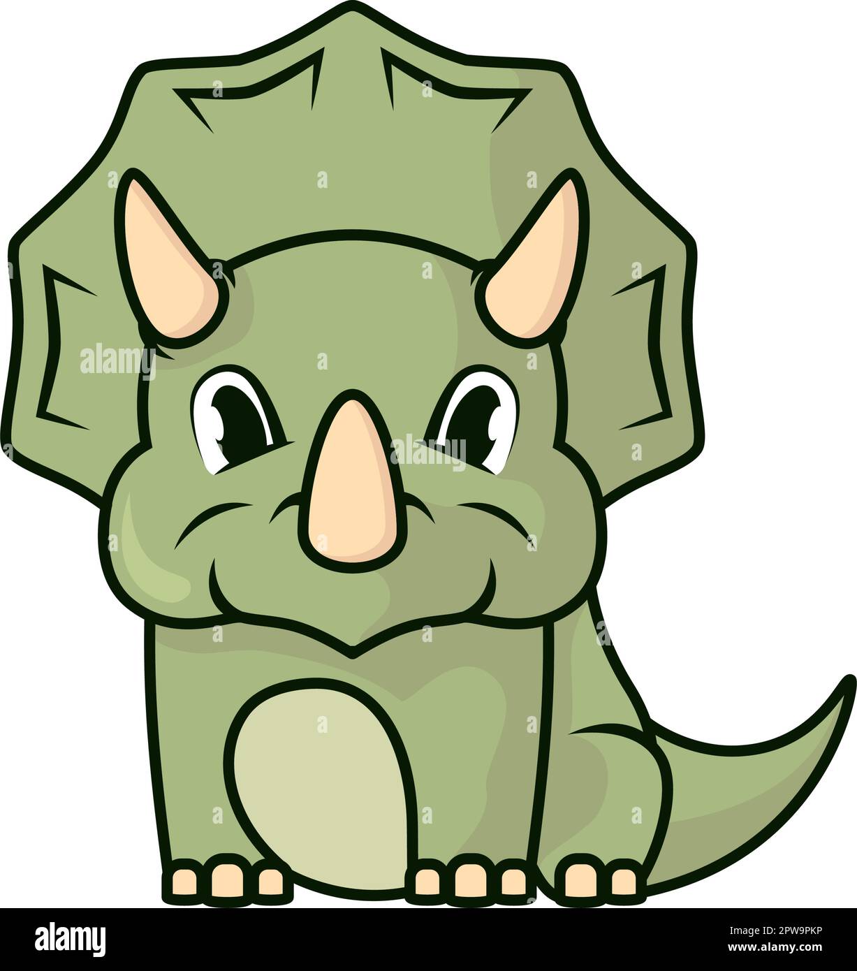 Cute and Sweet Triceratops Illustration Stock Vector Image & Art - Alamy