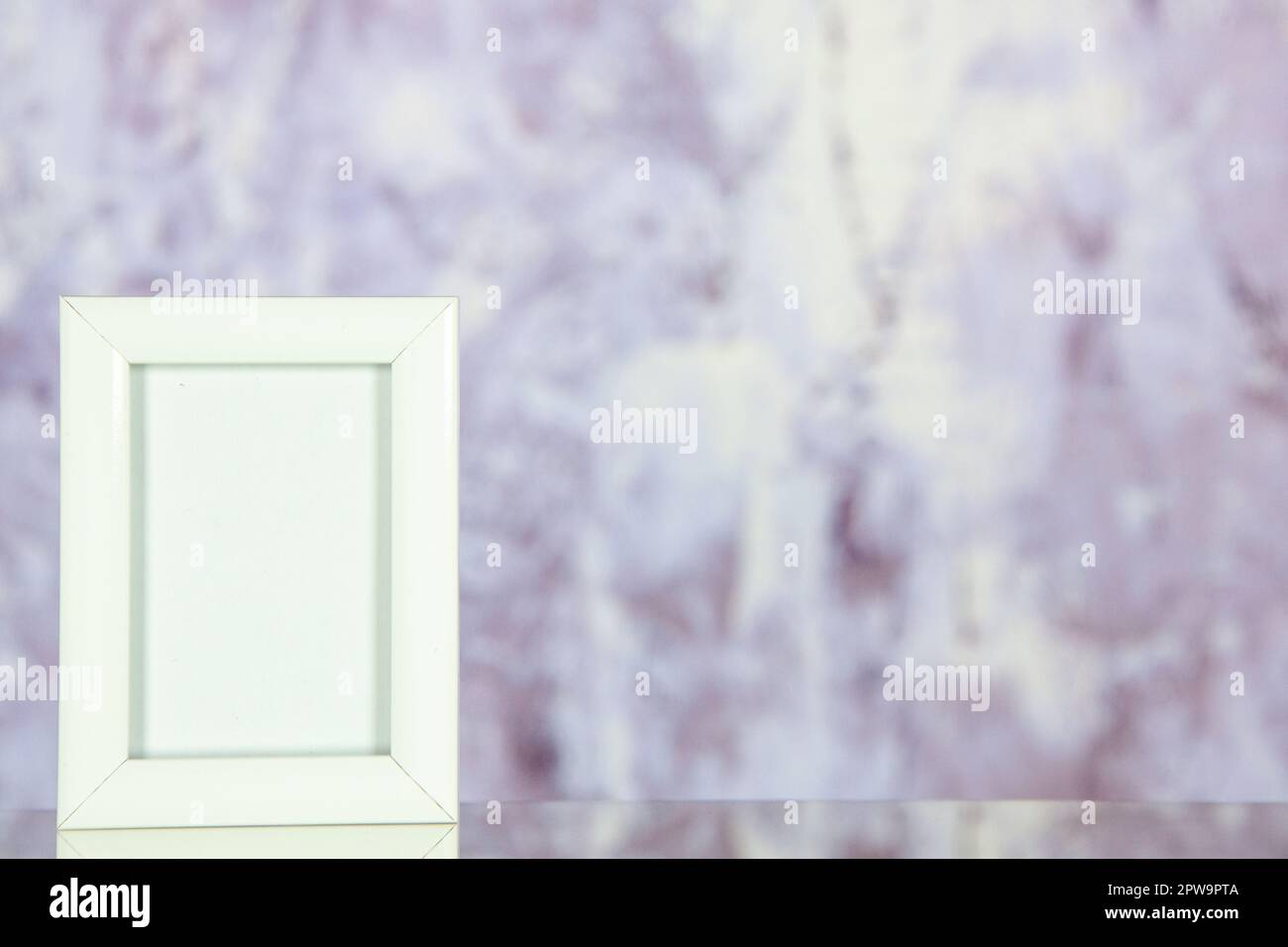 front view white picture frame on light background present portrait ...