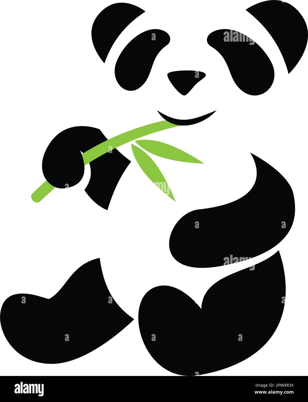 Panda Eating Bamboo Symbol Illustration Stock Vector Image & Art - Alamy