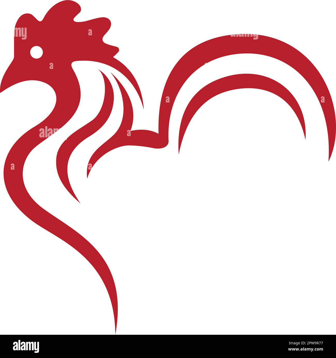Simple Rooster visualized with Silhouette Style Stock Vector Image ...