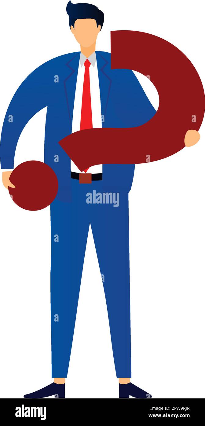 Businessman Holding Question Mark Illustration as Symbolization of ...