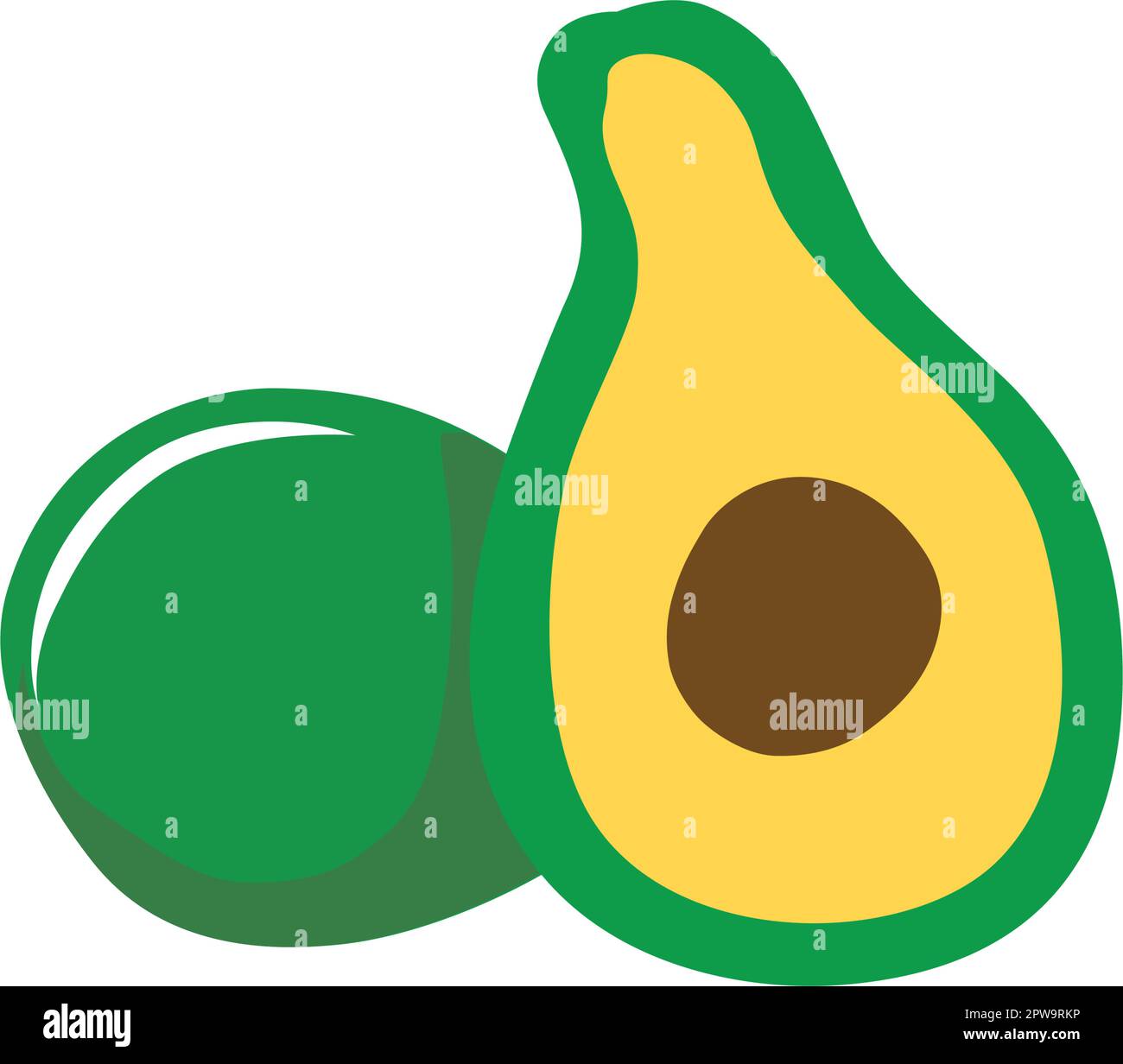 Simple Sliced Avocado Illustration Vector Stock Vector Image & Art - Alamy