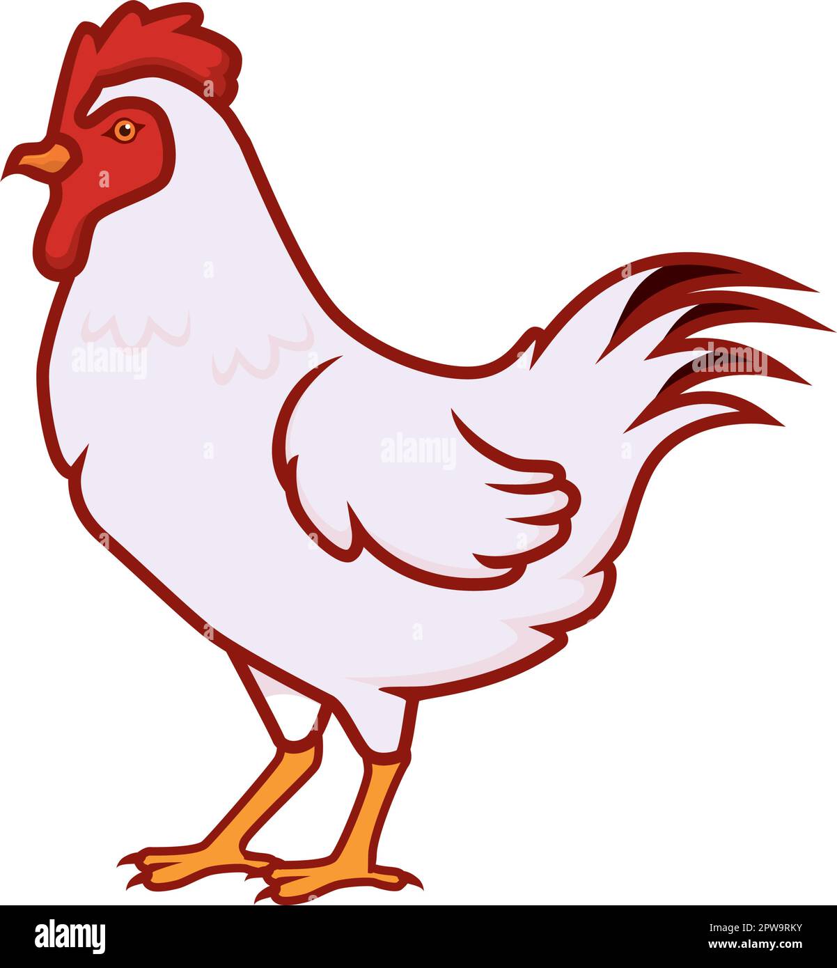 Detailed Hen with Standing Gesture Illustration Stock Vector Image ...