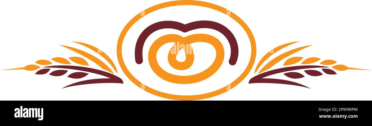 Wheat combined with Pretzel as Symbolization of Bakery Symbol Stock ...