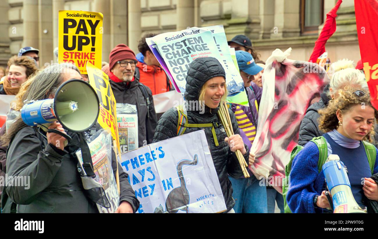 Glasgow, Scotland, UK 29th, April, 2023. May day march saw workers ...
