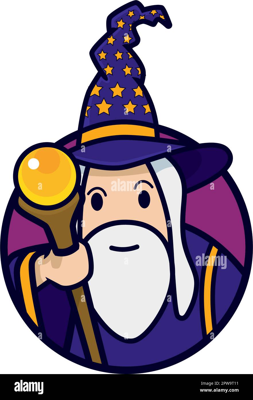 Wizard Symbol with Cartoon Style Illustration Stock Vector Image & Art ...