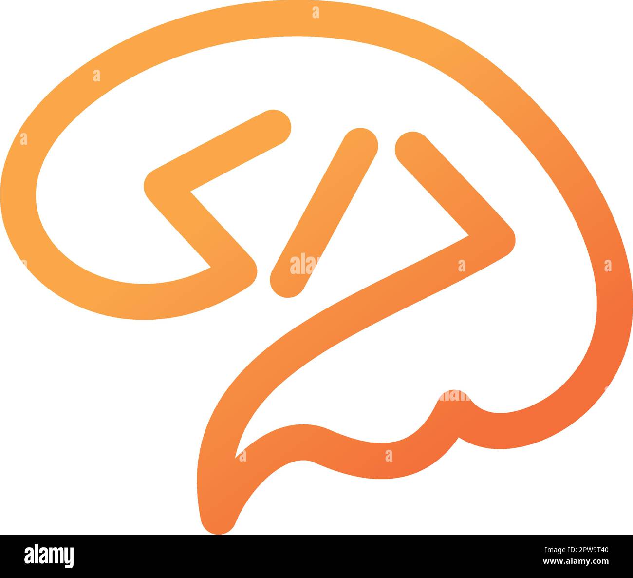Brain combined with Code Illustration Stock Vector Image & Art - Alamy