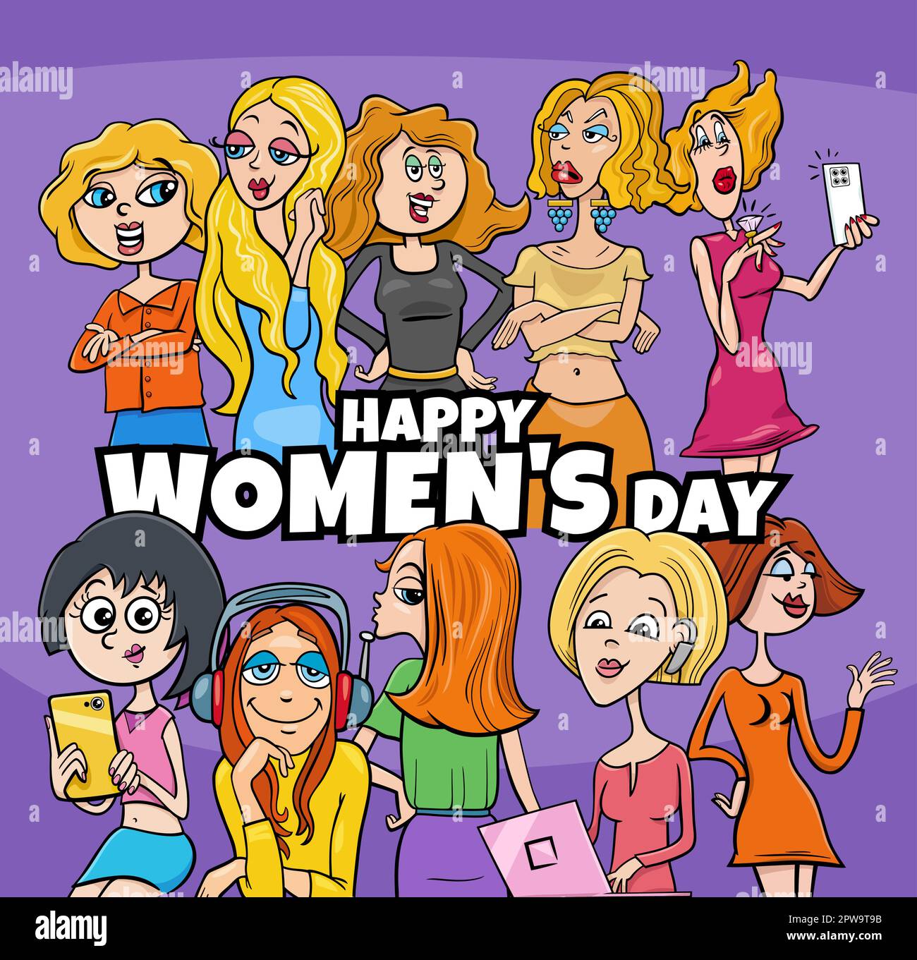 Cartoon characters female women hi-res stock photography and images - Alamy