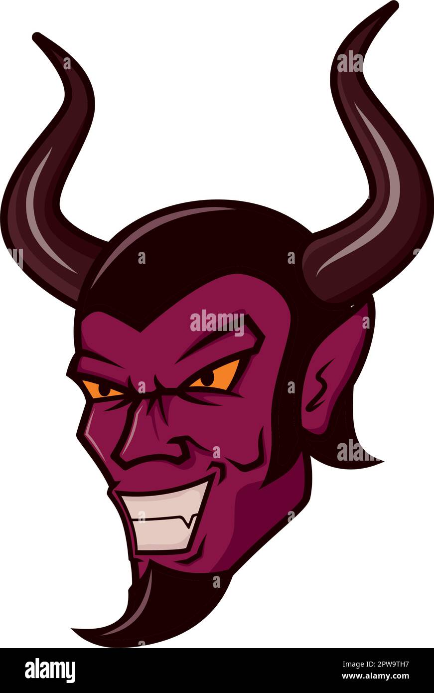 Detailed Smiling Devil Face Illustration Stock Vector Image & Art - Alamy