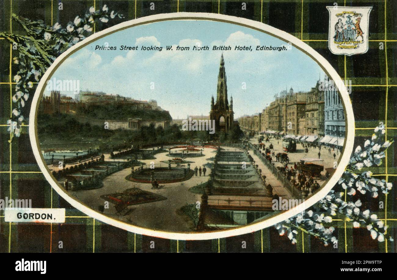 Edinburgh, Scotland. Circa.1910. An antique postcard entitled “Princes ...