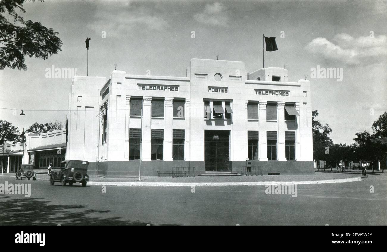 Belgian Congo. 1930s. The post office, telegraph office and telephone ...